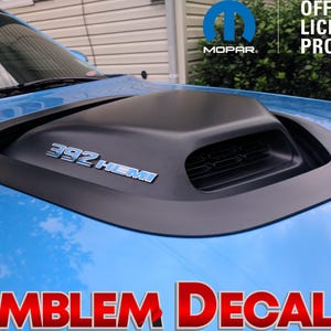 Dodge Challenger "392 Hemi" Shaker Hood Emblem Decal 15 16 17 18 19 20 ...