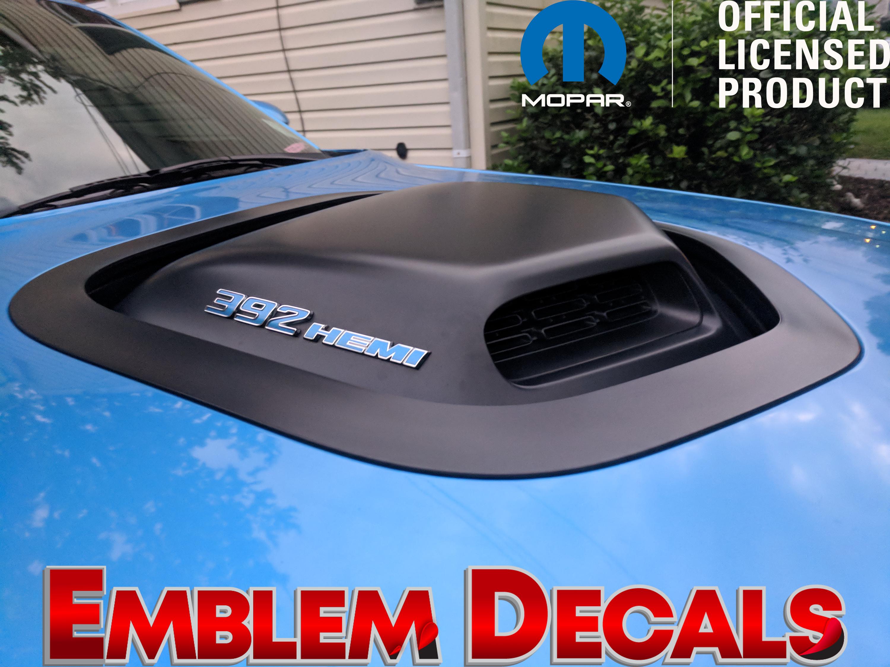 Dodge Challenger "392 Hemi" Shaker Hood Emblem Decal 15 16 17 18 19 20 ...