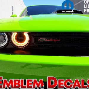 Dodge Challenger WIDEBODY 70's Script Grill Emblem Decal 2015 2016 2017 ...