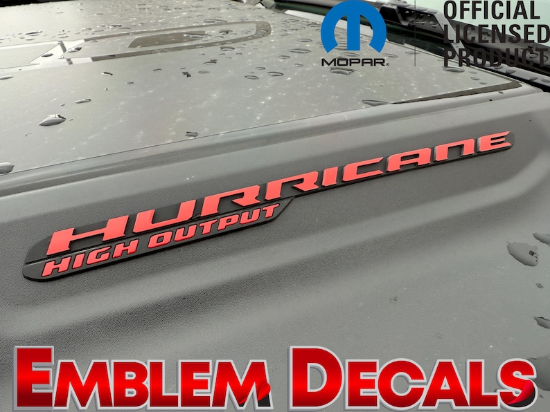 Ram 1500 RHO "hurricane" High Output Hood Emblem Overlay Decal 2025 ...