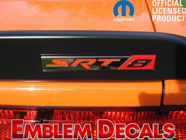Dodge Challenger SRT8 Spoiler Emblem Decal 2008 2009 2010 2011 2012 ...