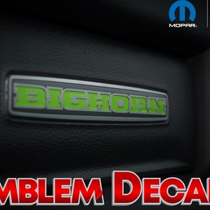 Ram 1500 DT BIGHORN DASH Emblem Decal Overlay Decal 2019 2020 2021 2022 ...