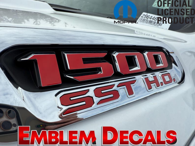 2025 2026 RAM 1500 "1500 SST Ho" Standard Hood Emblems Overlay Decal ...
