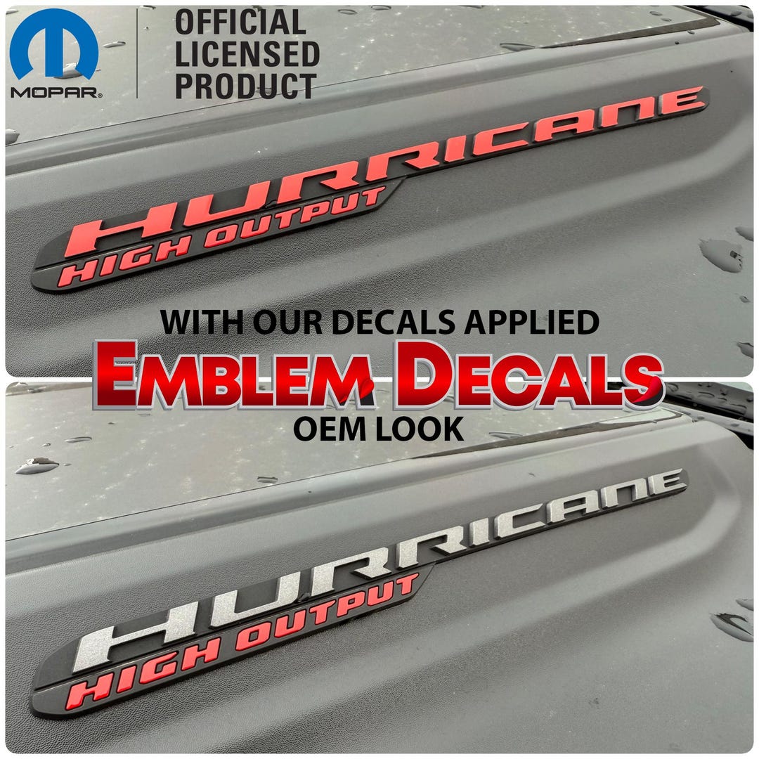Ram 1500 RHO "hurricane" High Output Hood Emblem Overlay Decal 2025 ...