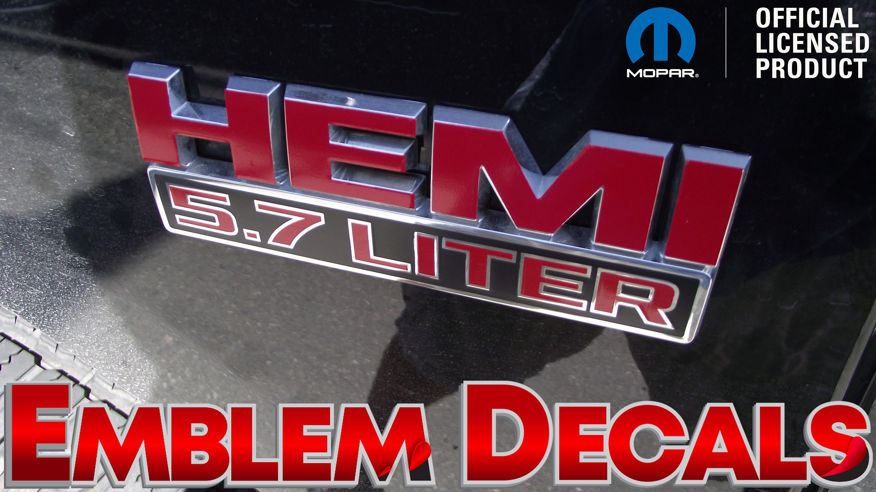 RAM 1500 4x4 "hemi" 5.7liter Emblem Decals 2013 2014 2015 2016 2017 ...