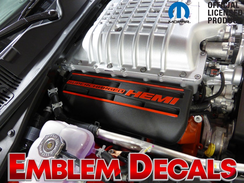 Dodge Challenger HELLCAT Engine Decal 15 16 17 18 / 19 20 21 22 23 SEE ...