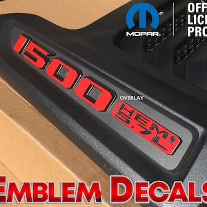 RAM REBEL "1500 HEMI 5.7l" Sport Hood Emblems Overlay Decal 2019 2020 ...