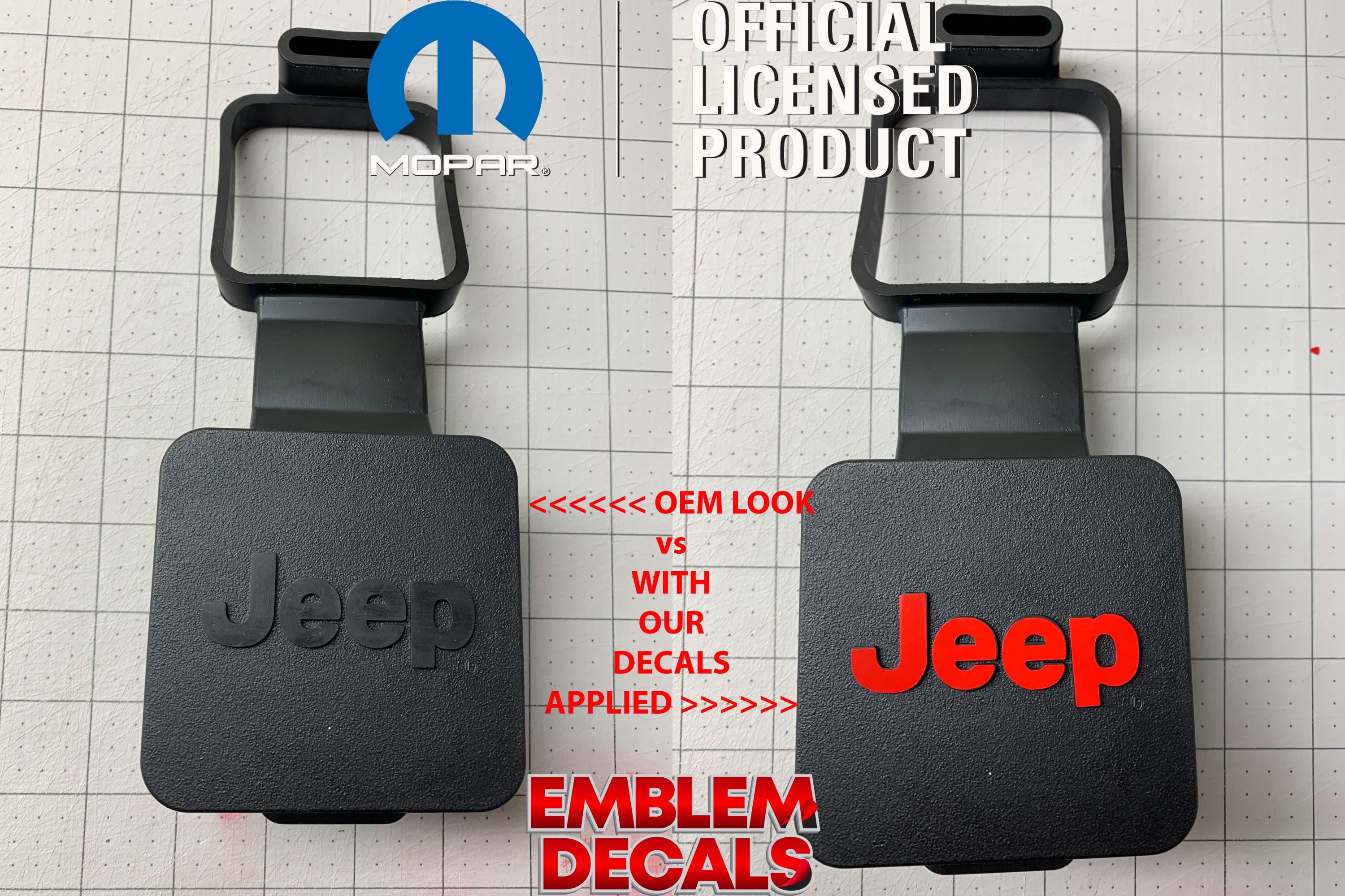 Jeep Wrangler JL Trailer Hitch Plug Decals 2018 2019 2020 2021 2022 ...