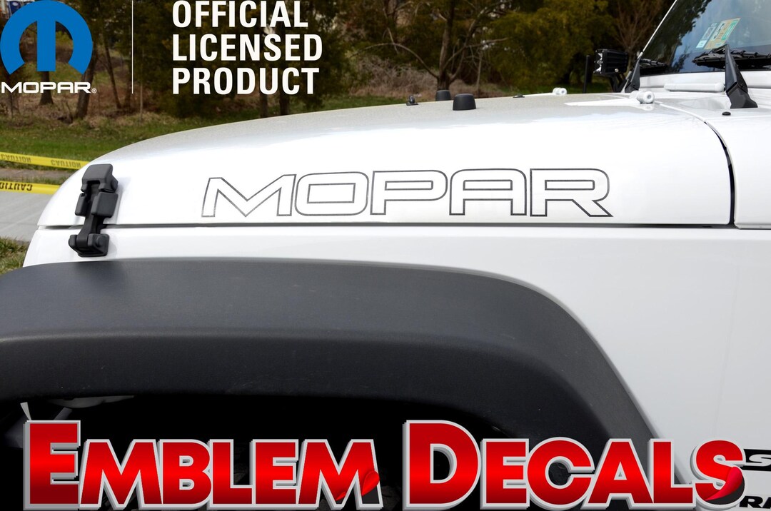 Jeep Wrangler MOPAR Hood Decals 2018 2019 2020 2021 2022 2023 2024 2025 ...