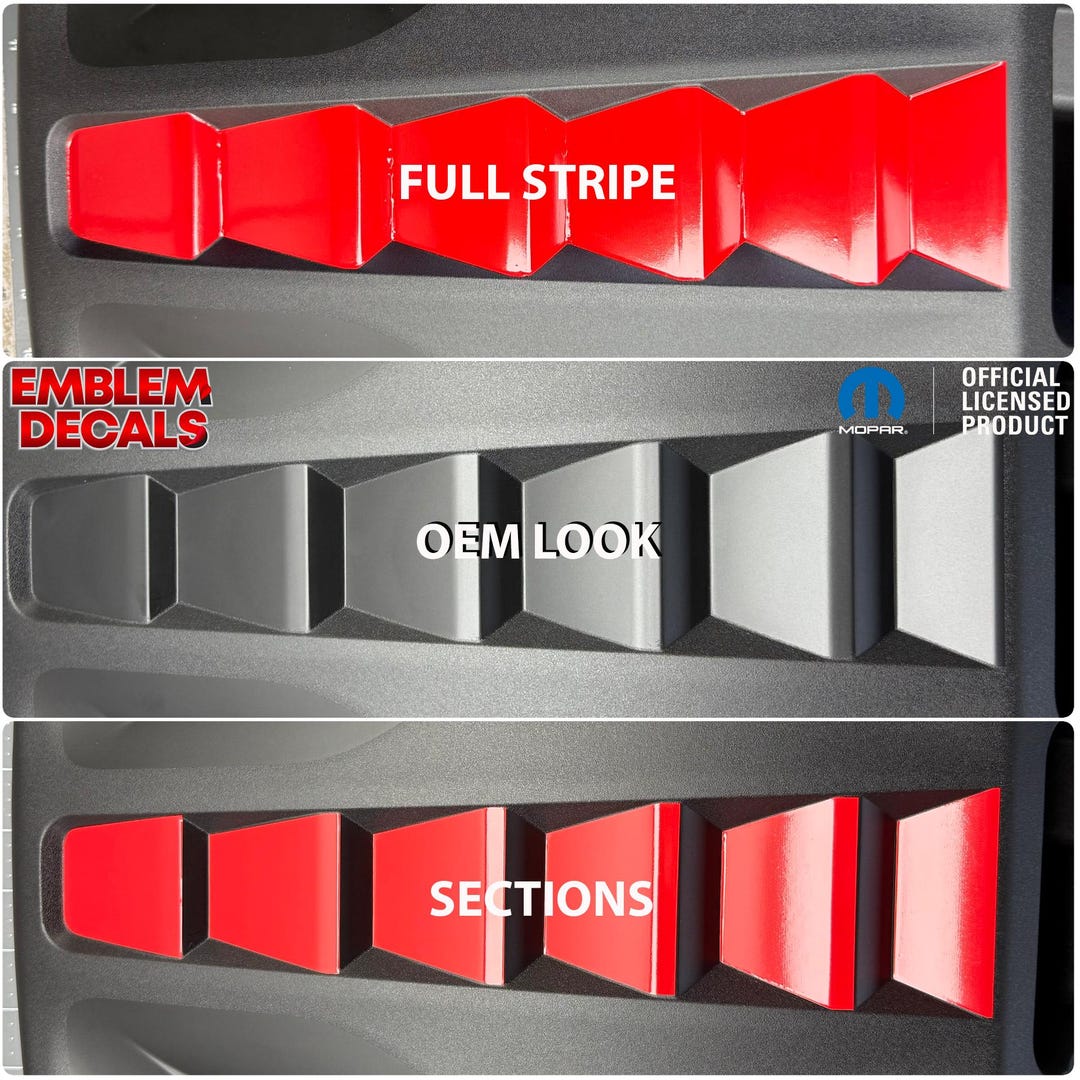 Ram 1500 RHO Twin Turbo Engine Cover Overlay Decal With Center Stripe ...