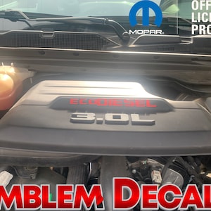 Ram 1500 Ecodiesel 3.0L DT Engine Cover Decal 2019 2020 2021 2022 2023 ...
