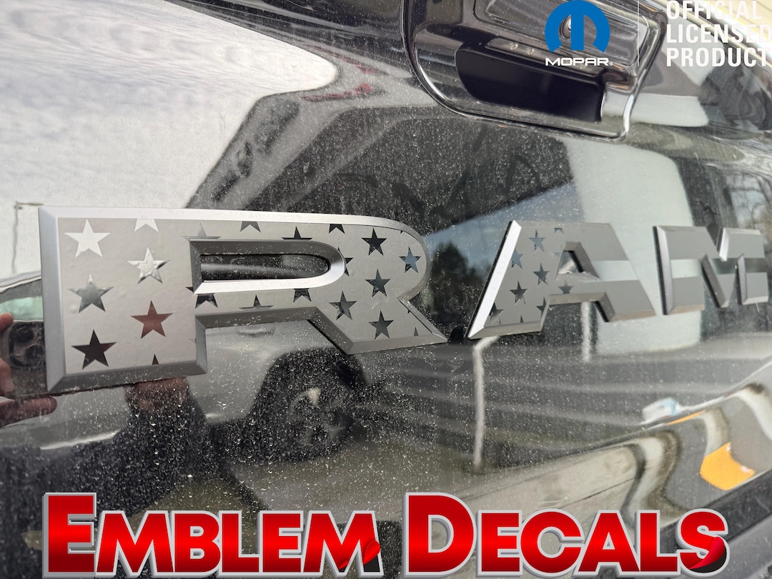 RAM 1500 Tailgate Emblem Decal USA Designs & Solid Colors 2025 2026 - Etsy