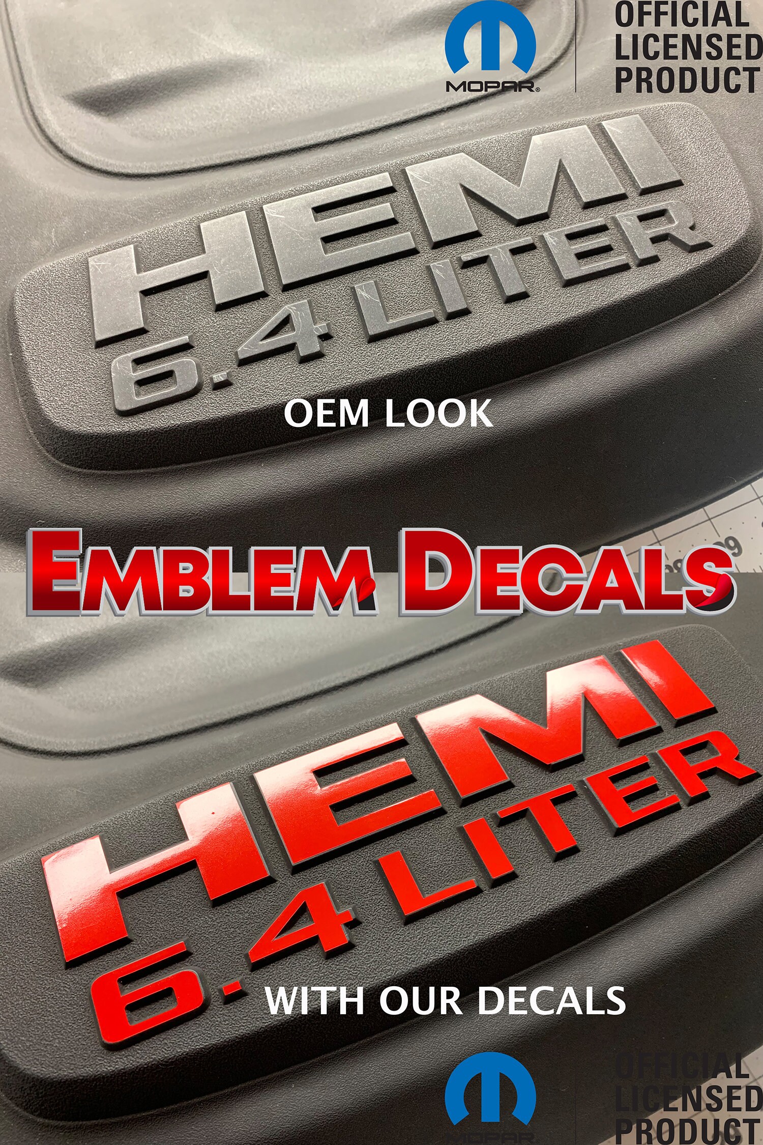 Ram 2500 3500 6.4L HEMI Engine Cover Decals 2019 2020 2021 2022 2023 ...