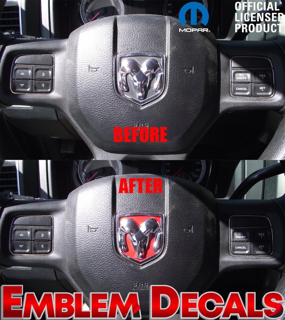 RAM 1500 Steering Wheel Head Emblem Inlays Decals 19 20 21 22 | Etsy