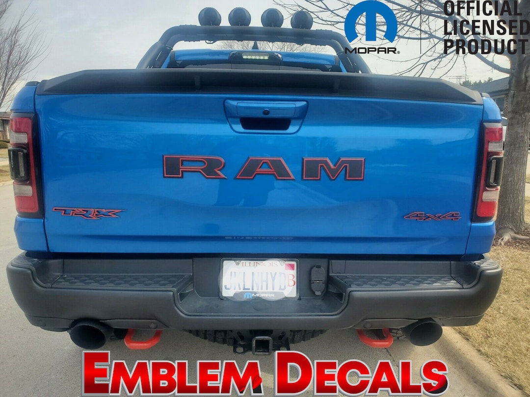 RAM 1500 TRX Tailgate Package Emblem Overlay 2 TONE Decal 2021 2022 ...