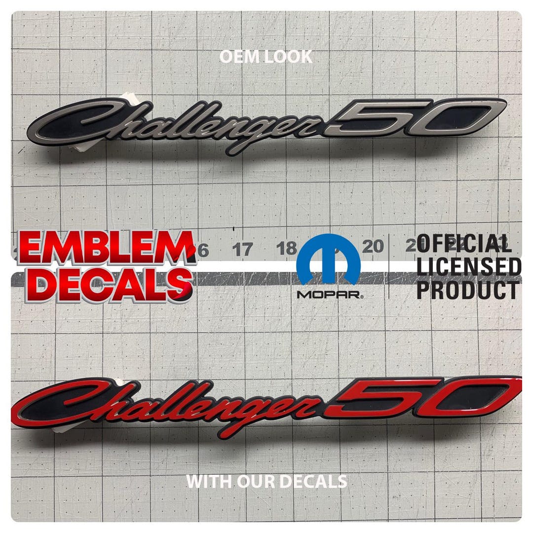 Dodge Challenger 50 50th Anniversary Grill Emblem Decal 2020 2021 2022 ...