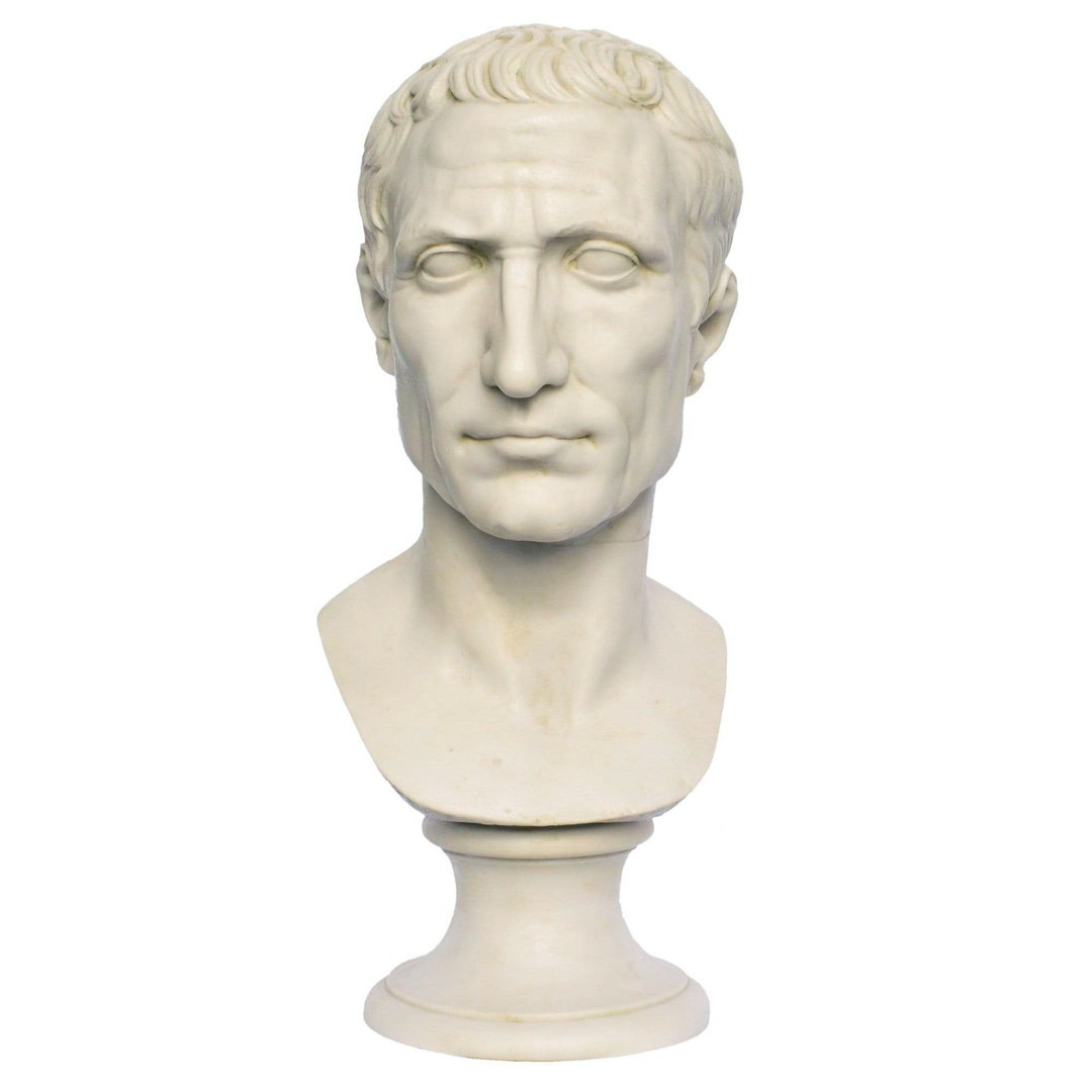 Julius Caesar Marble Head H18,5 Inch (47 Cm) - Hand Patinated Statue ...