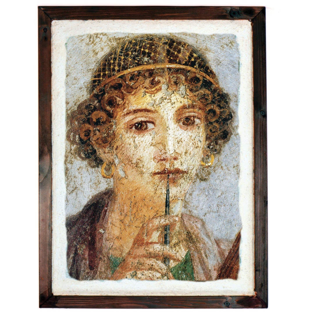 Sappho Fresco - 13,7 X 17,7 Inch (35 Cm X 45 Cm X 4 Cm), Made in Italy ...