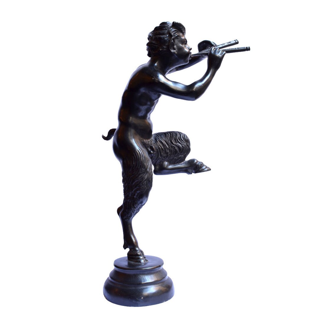 Faun With the Flauts, Bronze Statue 15,74", Made in Italy, Gift Idea - Etsy