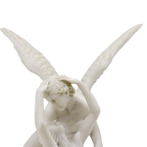 Cupid and Psyche Marble Statue on Wooden Base H 13,3 Inch (34 Cm ...