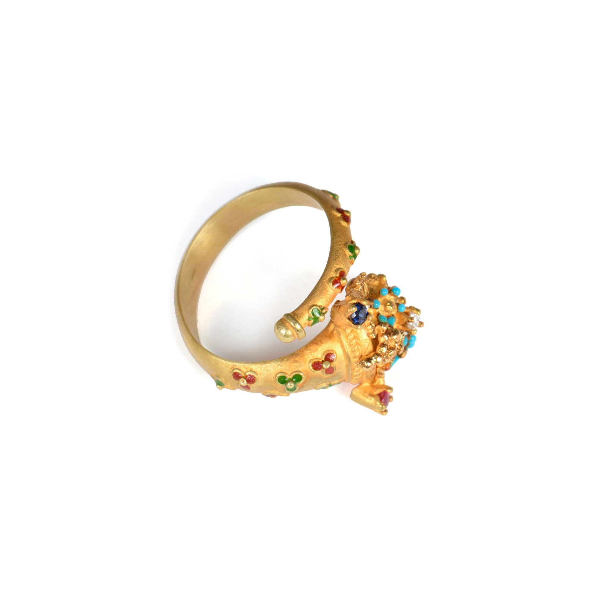 Cornucopia Ring in 18KT Gold and Stones Perfect Gift Made - Etsy Ireland