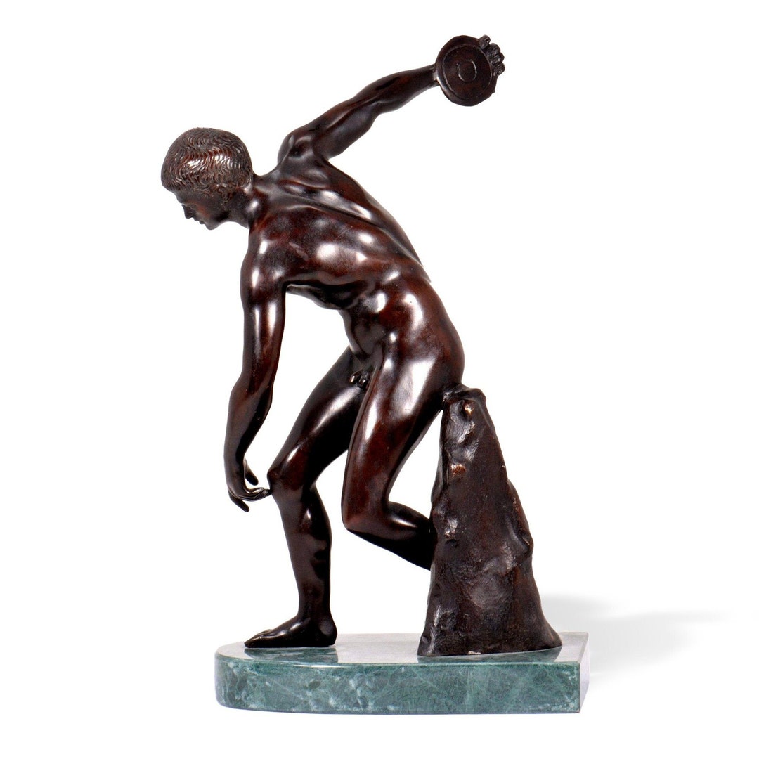 Discobolus in Bronze With Marble Base - 14.9 Inch, Made in Italy - Etsy
