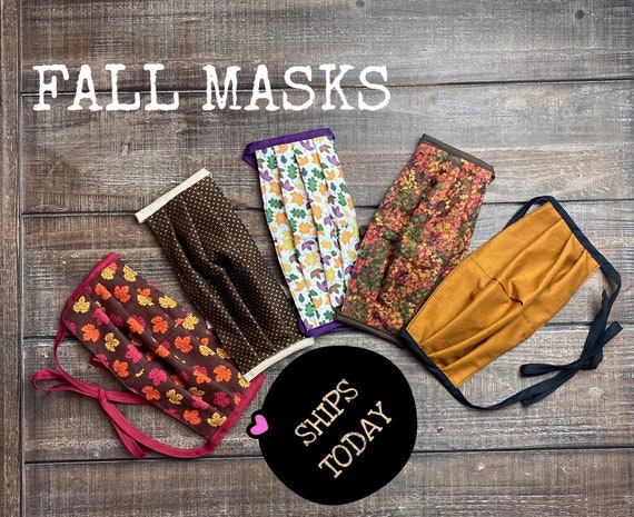 Tie Back Face Mask Pleated for Adult Men Women Double Layer | Etsy