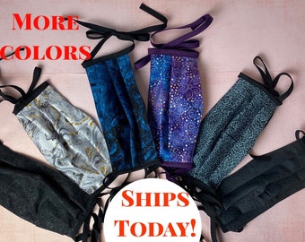 Washable Tie Back Face Mask for Adults Men Women. Quality | Etsy