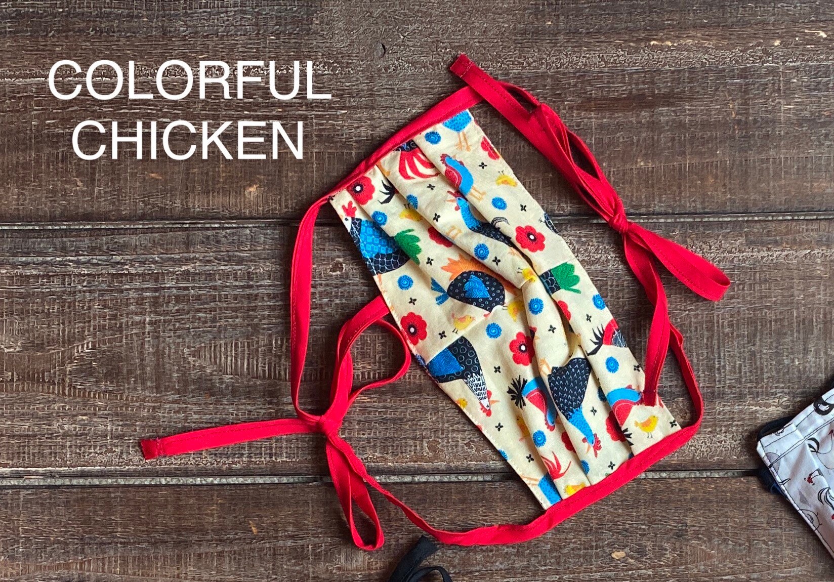Tie Back Chicken Farm Face Mask Pleated for Adult Men Women Double ...