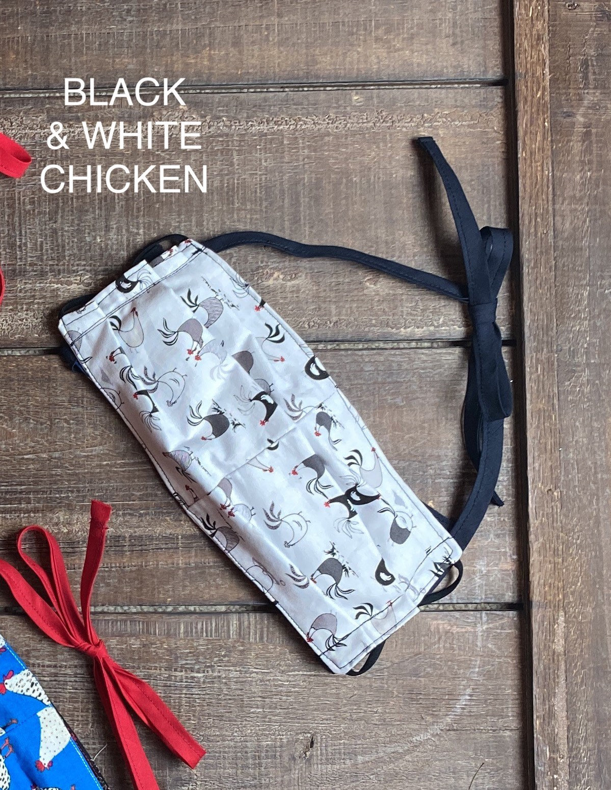 Tie Back Chicken Farm Face Mask Pleated for Adult Men Women Double ...