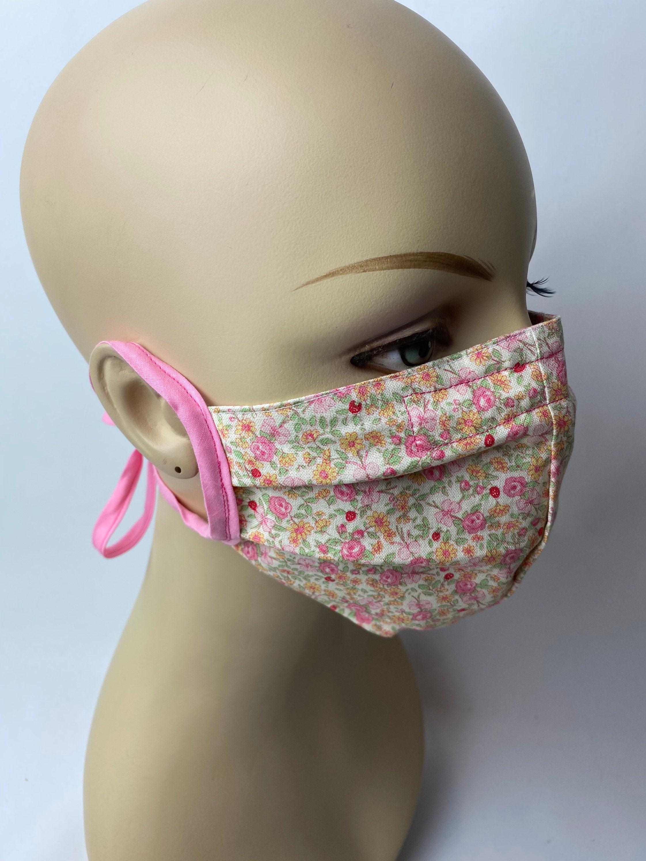 Floral Tie Back Face Mask Adjustable for Adult Men Women 100% | Etsy