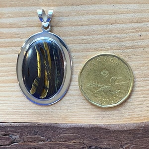 Iron Tiger Eye Pendant, Set With Sterling Silver, Tiger Eye and ...