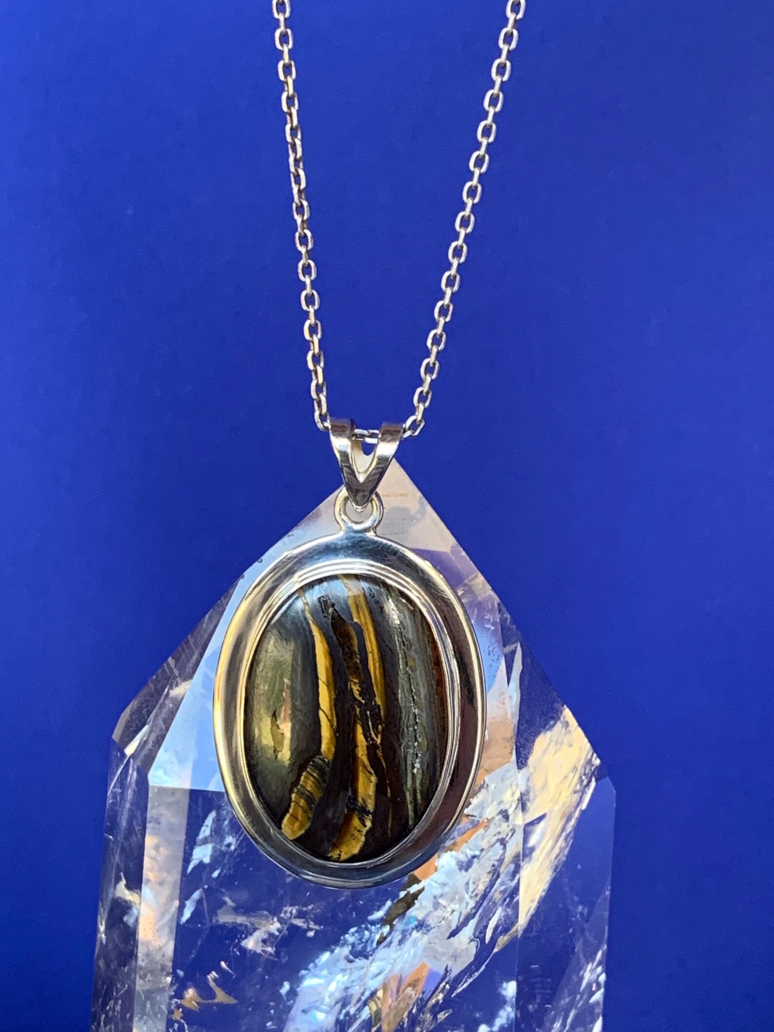 Iron Tiger Eye Pendant, Set With Sterling Silver, Tiger Eye and ...