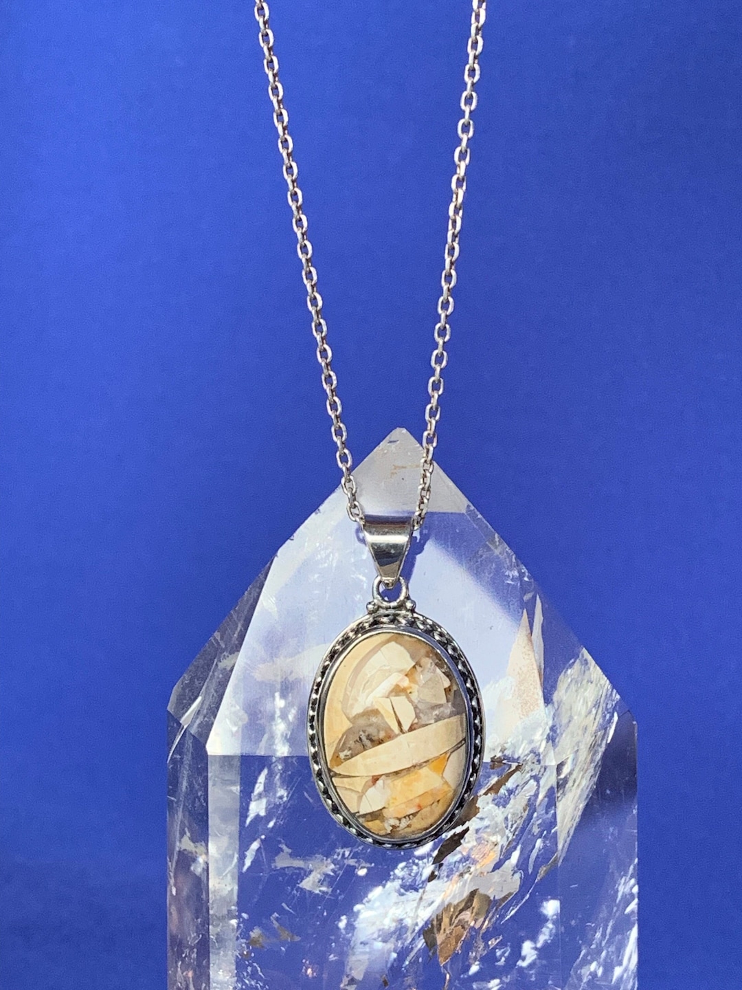 Brecciated Jasper Pendant Set With Sterling Silver, Yellow, and Cream ...