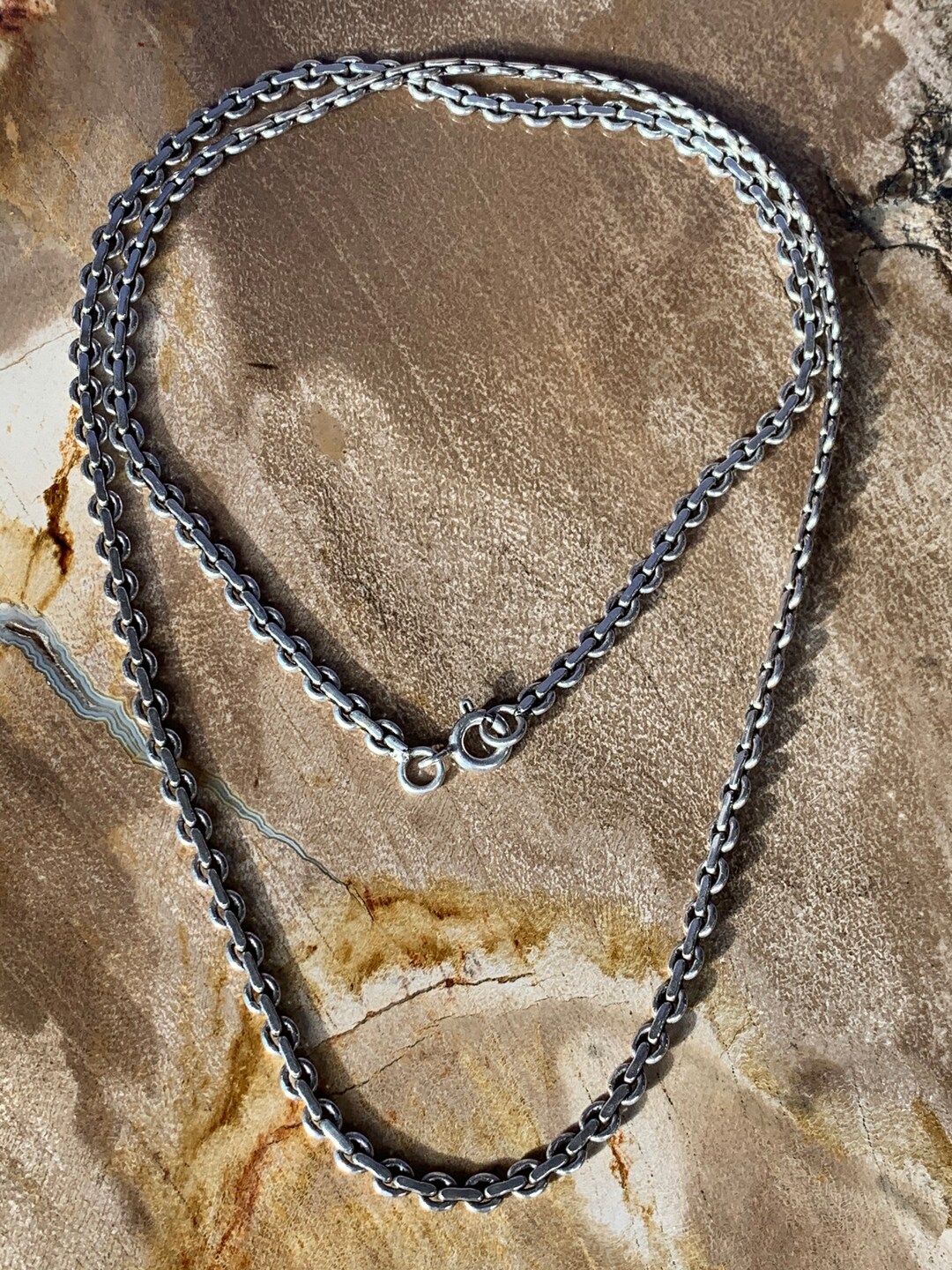 Oxidized Sterling Silver Chain, for a Man, Medium Size, Anchor Style - Etsy