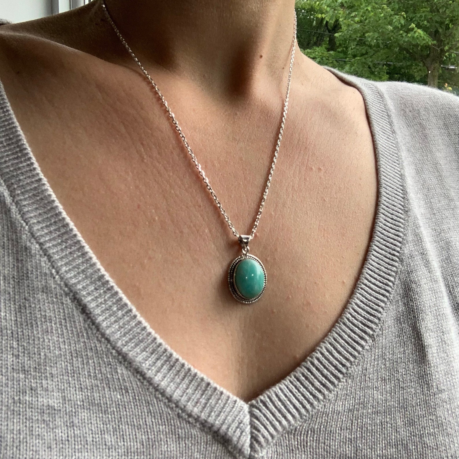 Pendentif Amazonite et argent sterling pierre du Lac St-Jean | Etsy