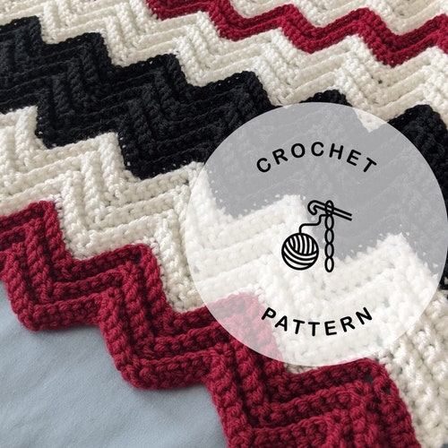 Ridged Chevron Afghan Pattern Crochet Pattern Instant - Etsy