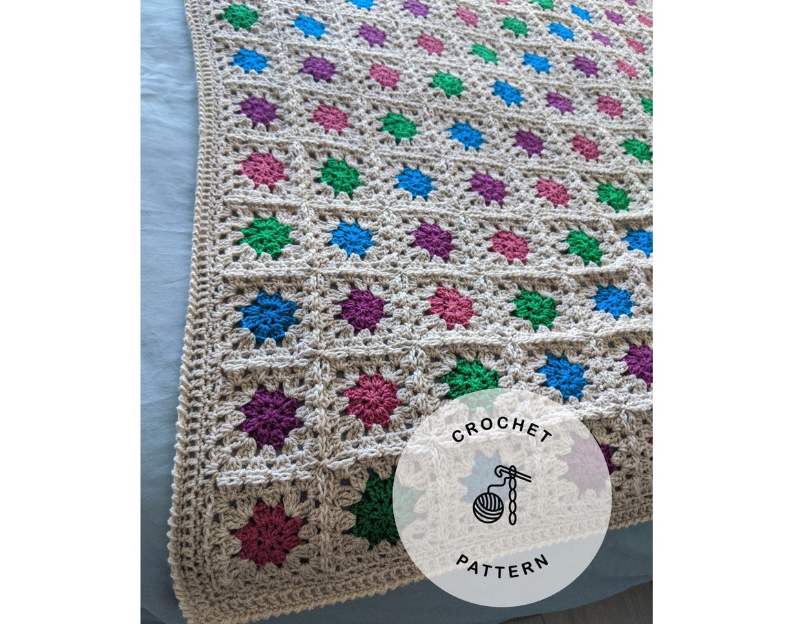 Granny Circle in a Granny Square Blanket Pattern, Crochet Pattern ...