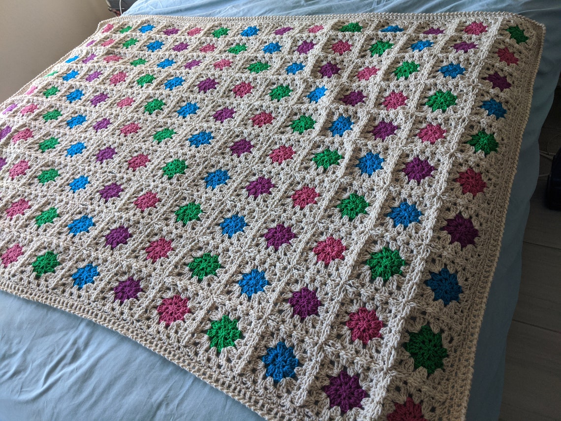 Granny Circle in a Granny Square Blanket Pattern, Crochet Pattern ...