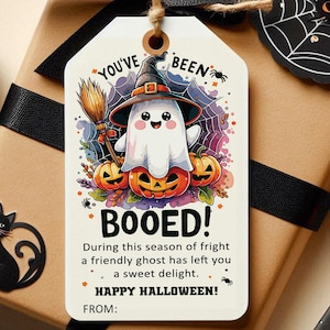 You've Been Booed Gift Tag, Boo Box & Boo Basket Tags, Halloween Gift ...