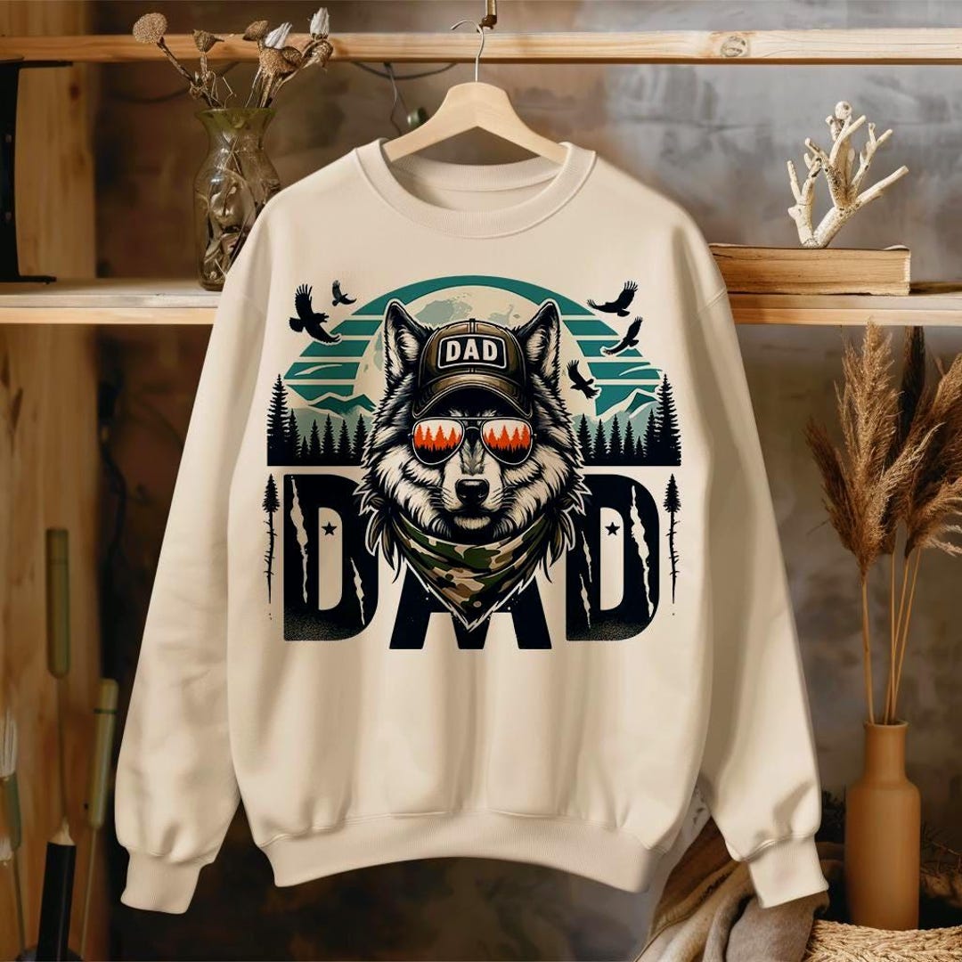 Wolf Dad Png, Wolf Gift for Dad, Wolf Dad Shirt, Vintage Alpha Wolf ...