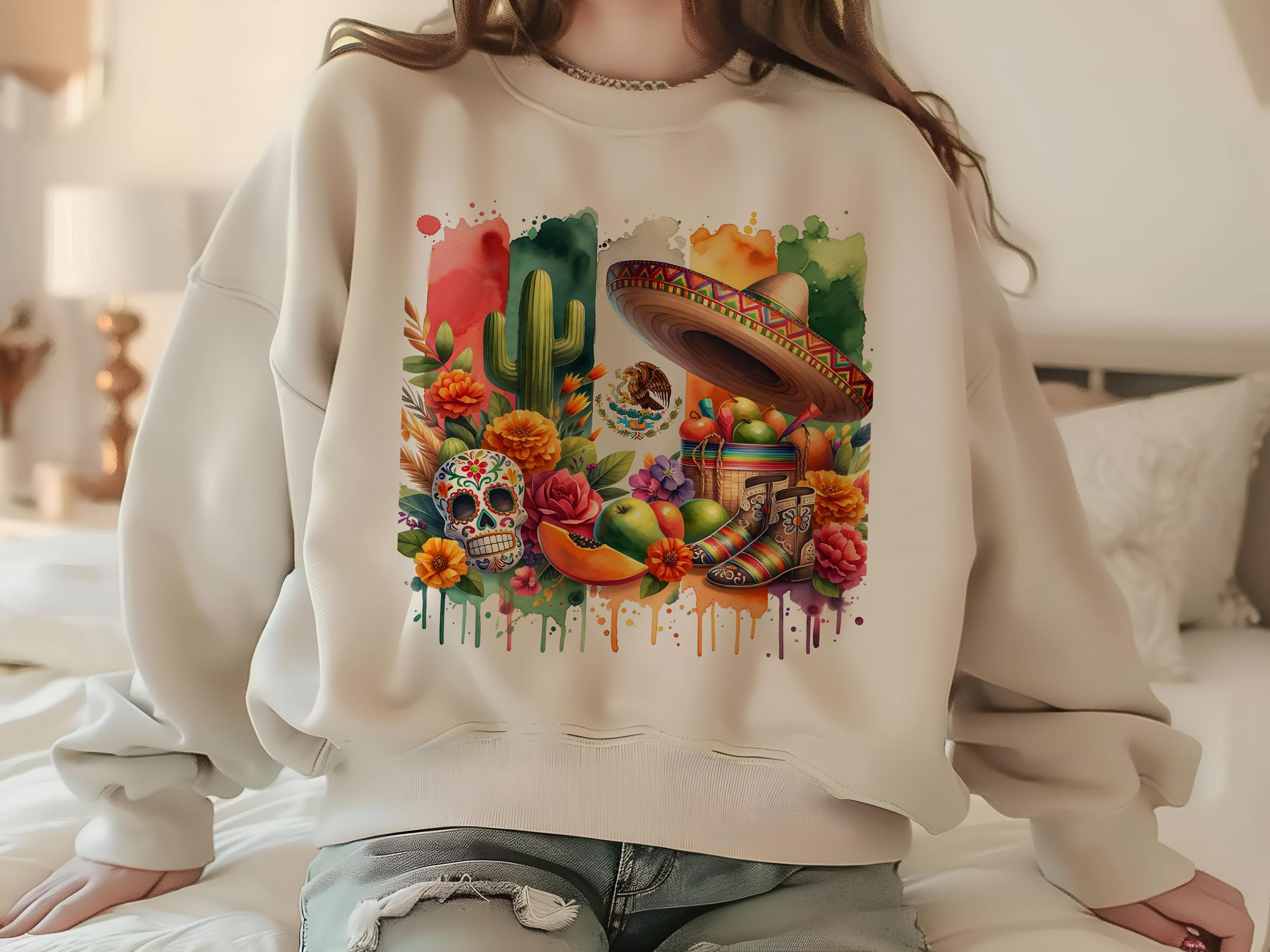 Colorful Mexican Celebration Art Print PNG Mexico Clipart Sublimation ...