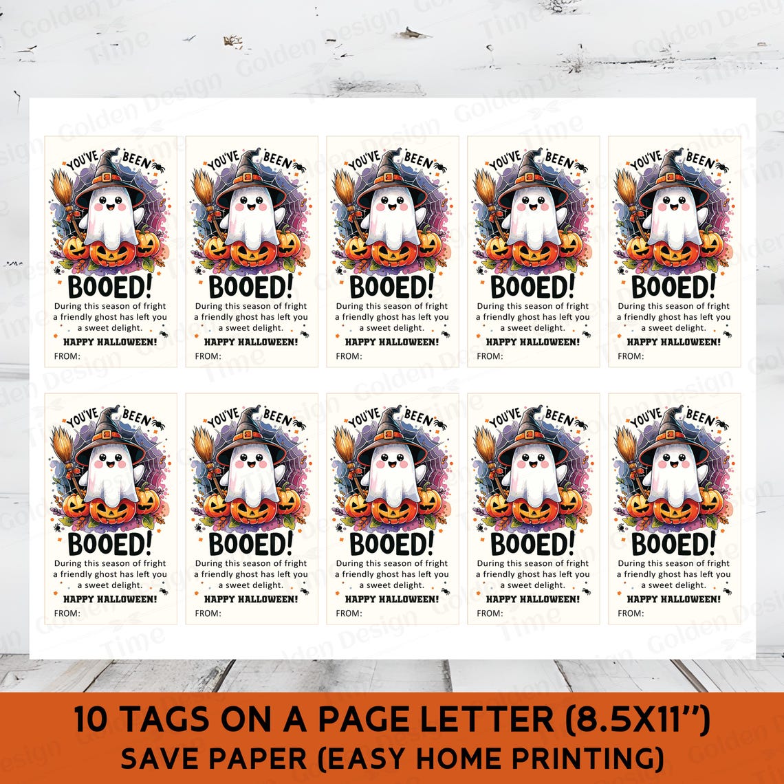 You've Been Booed Gift Tag, Boo Box & Boo Basket Tags, Halloween Gift ...