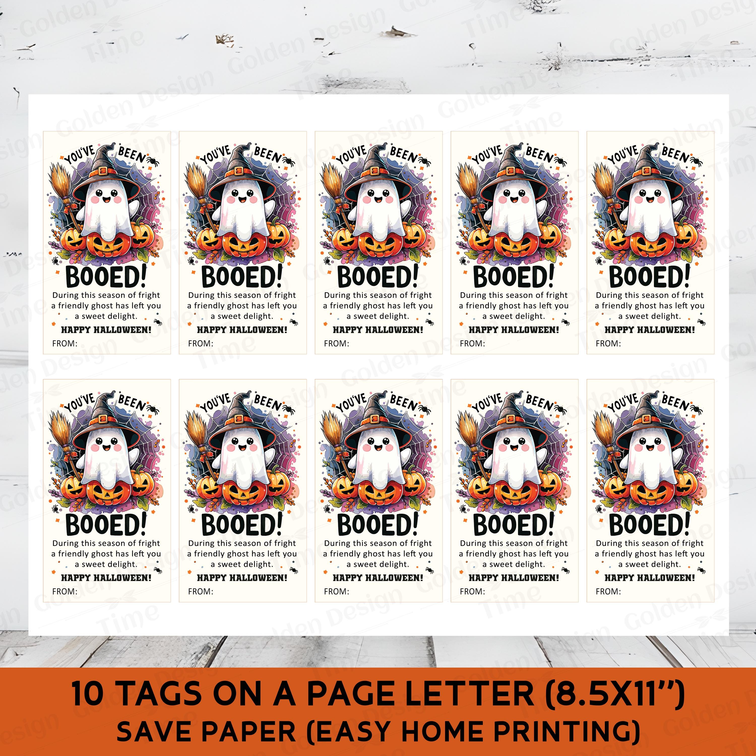 You've Been Booed Gift Tag, Boo Box & Boo Basket Tags, Halloween Gift ...