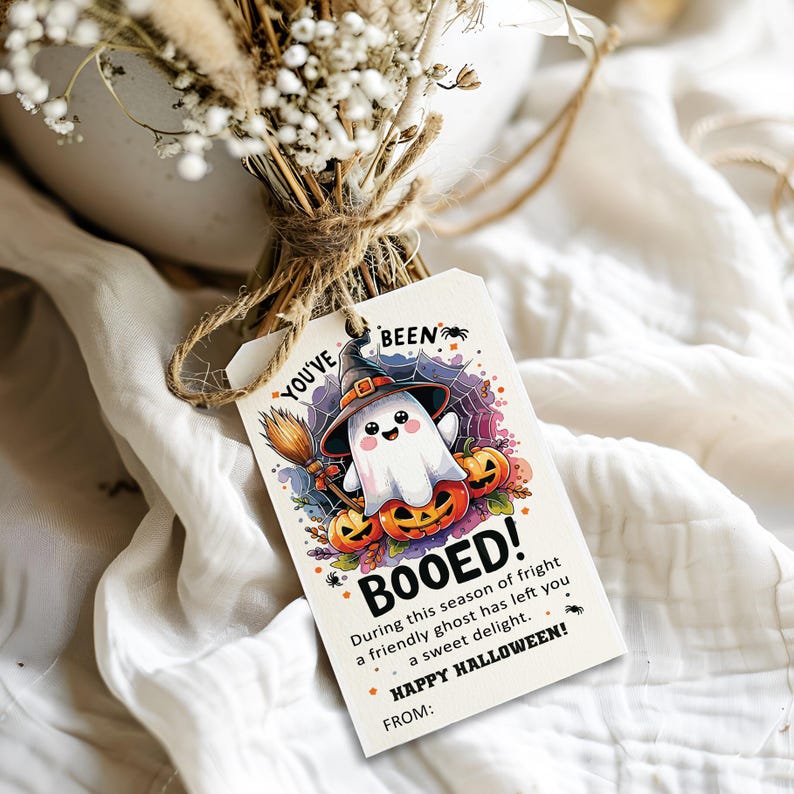 You've Been Booed Gift Tag, Boo Box & Boo Basket Tags, Halloween Gift ...