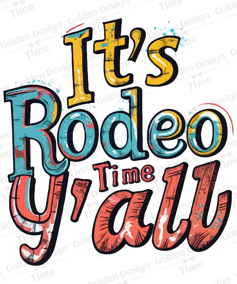 It's Rodeo Time Y'all, Retro Western Vintage, Colorful Rodeo Png, Rodeo ...