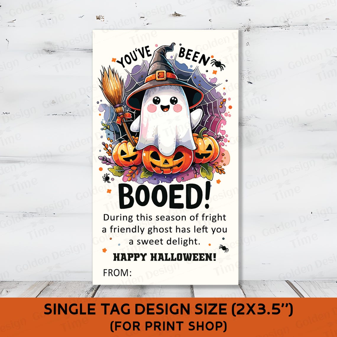 You've Been Booed Gift Tag, Boo Box & Boo Basket Tags, Halloween Gift ...