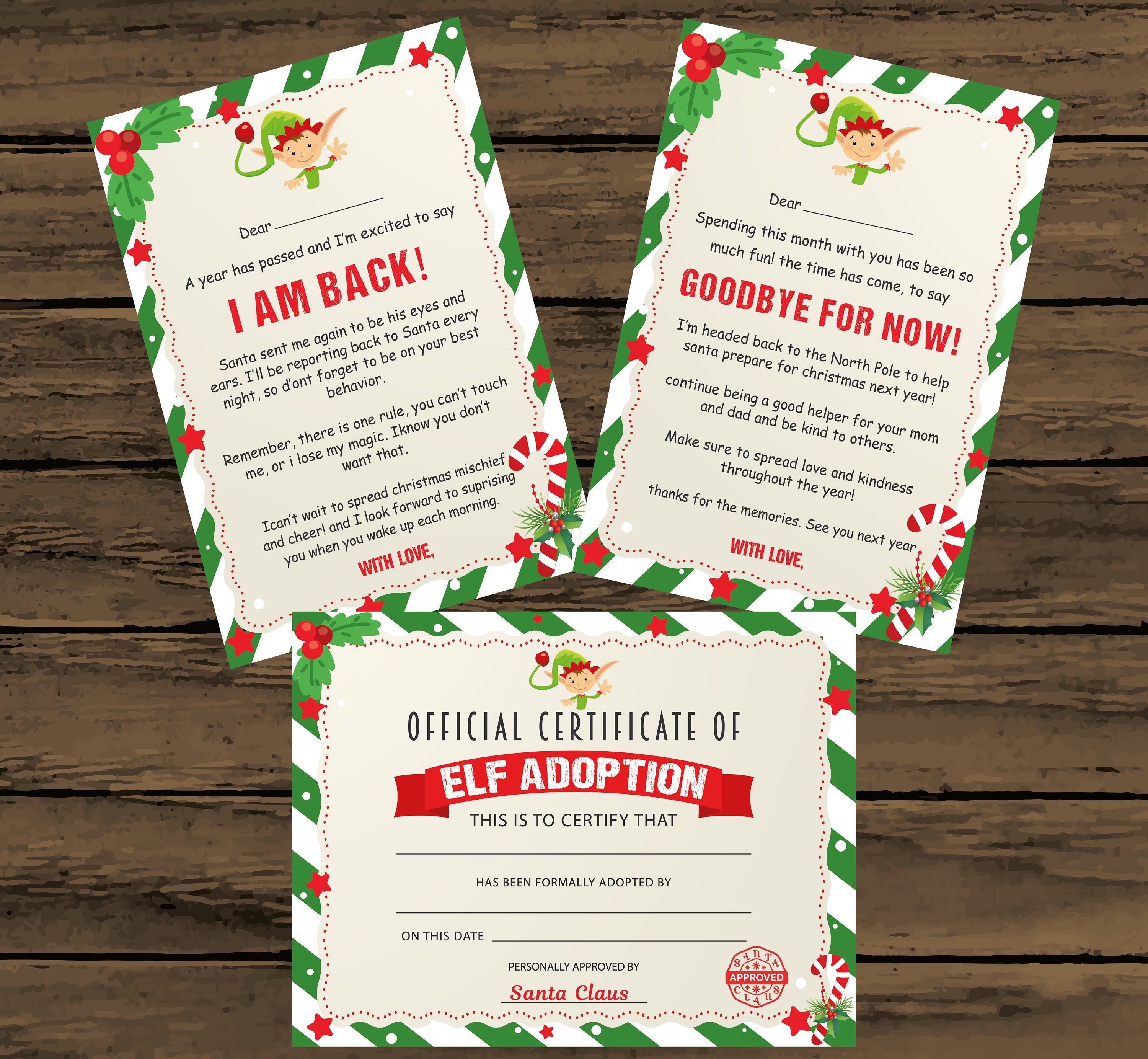Printable Elf Arrival & Goodbye Letters Plus an Adoption Certificate ...