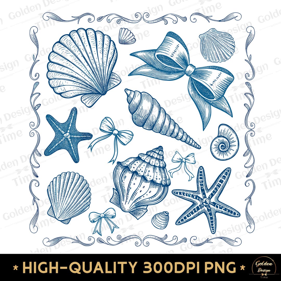 Coquette Seashell PNG, Beach Png, Coastal Png SVG, Retro Summer Png ...