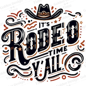 It's Rodeo Time Y'all Retro Western Vintage Black Cowgirl Png ...